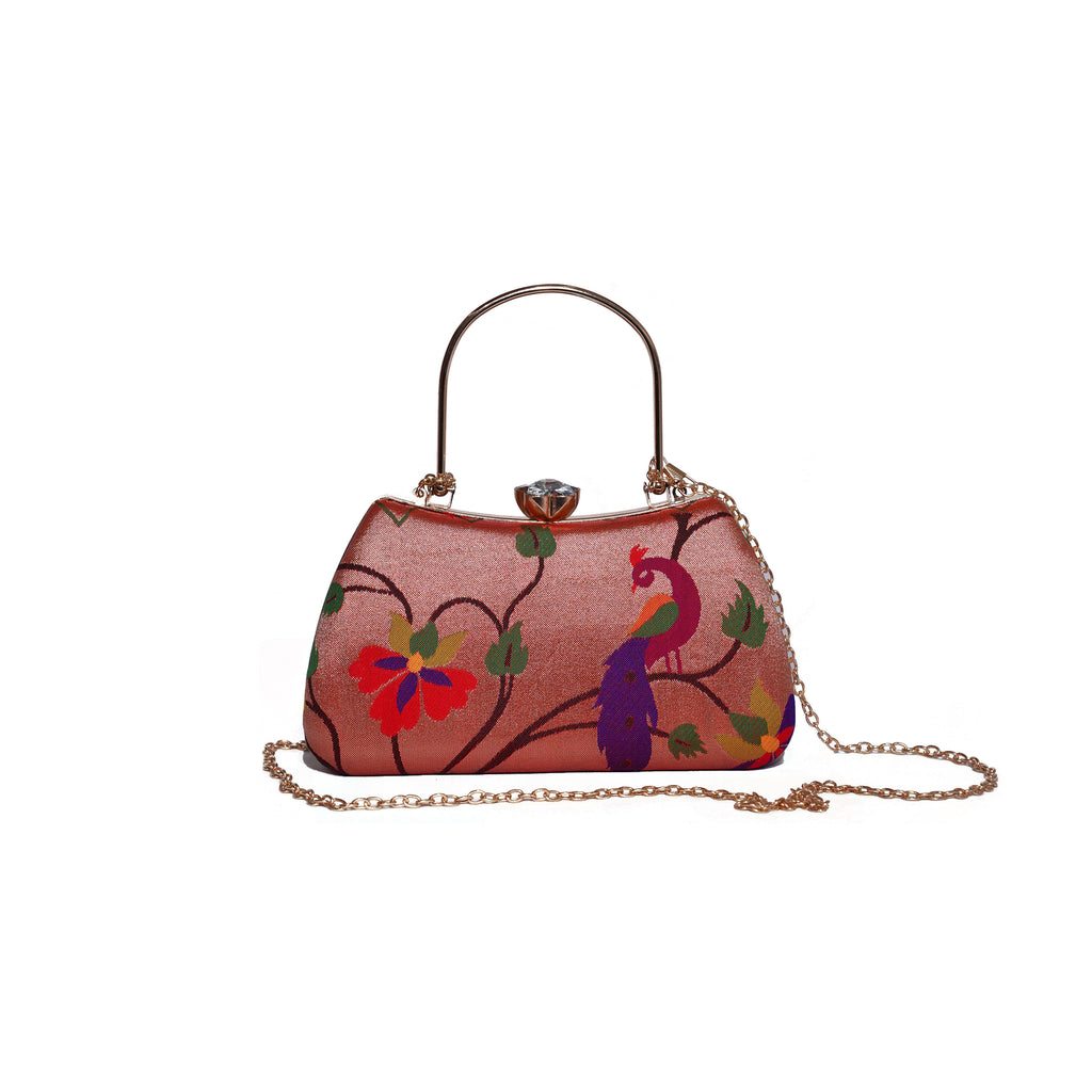 Paithani All Over Design Frame Clutch 2 – Dhana's Paithani