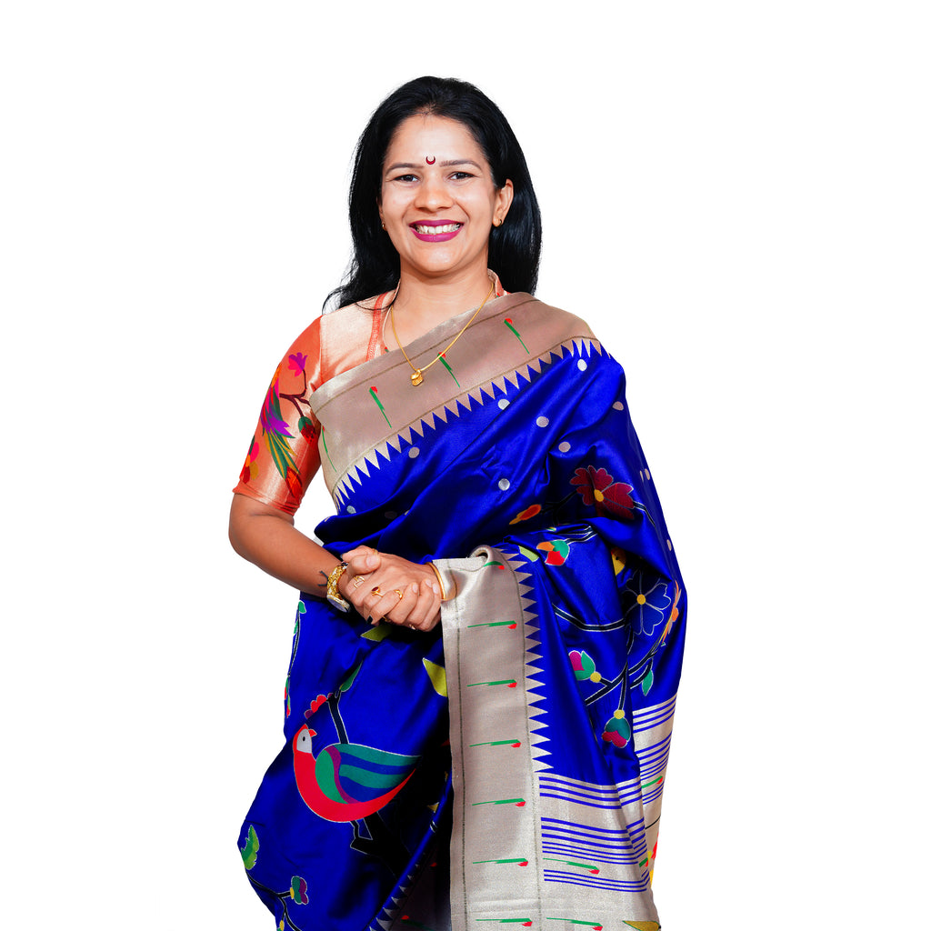 Karishma - Blue – Dhana's Paithani